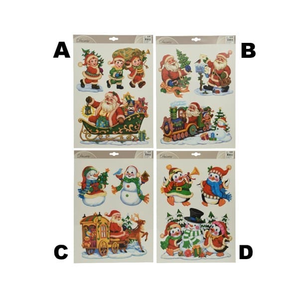 Julepynt, 3 stk. vindues pvc figurer med 3 julenisse figurer - Øster ...